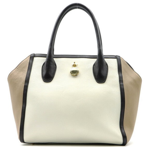 Furla | Bags | Furla Tote Bag Leather White Beige | Poshmark